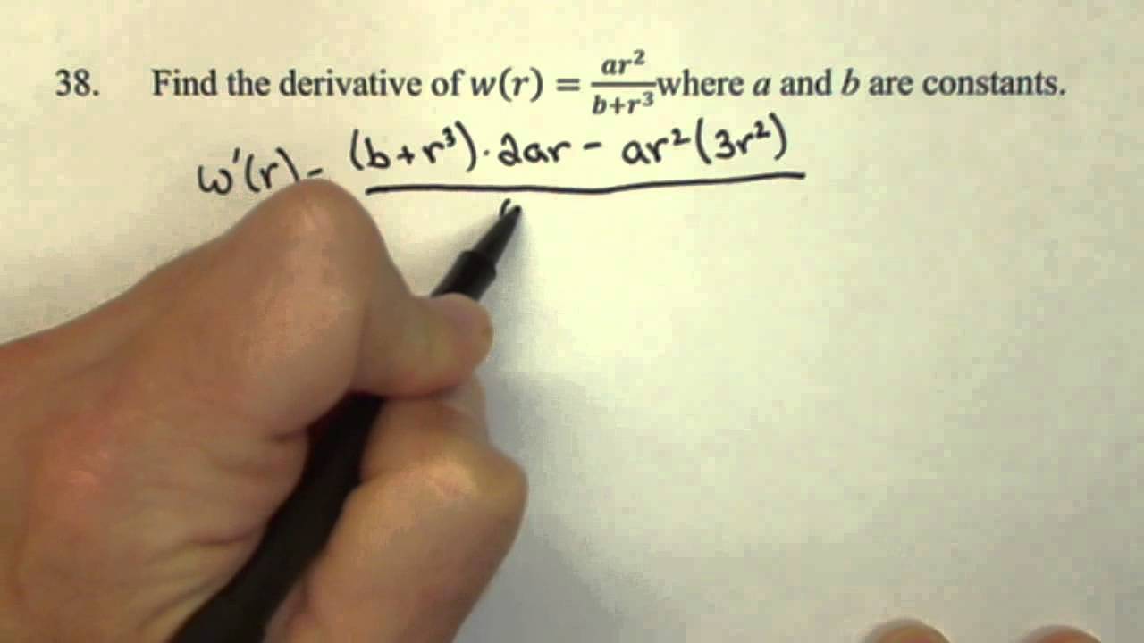 Derivative With Quotient Rule Calc1 38 - YouTube