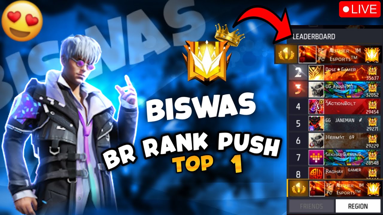 PUSH TO TOP 1 GRANDMASTER - BATTLE GROUND|FREE FIRE LIVE - GARENA FREE ...