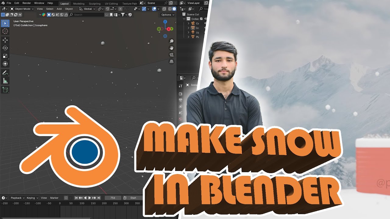 Easy Snow Animation Tutorial ️ | How to Make It Snow in Blender 3D #tutorial #snow3D ...