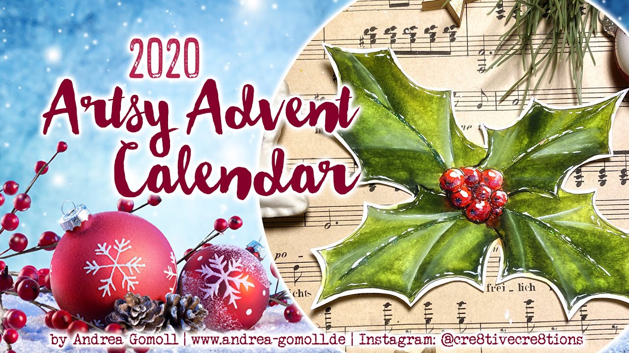 Artsy Advent Calendar 2020: Holly in Watercolor - YouTube