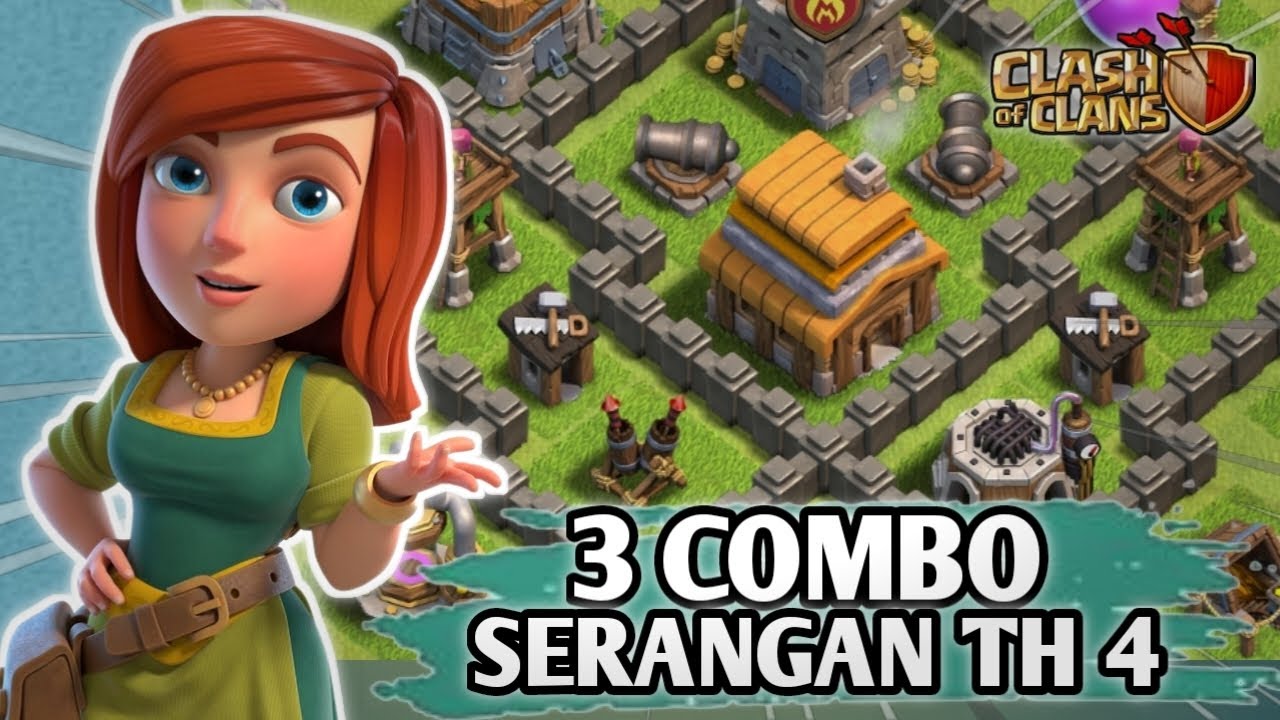 Combo Serangan Th 4 terbaru 2024 - Strategi TH war - Serangan TH 4 ...
