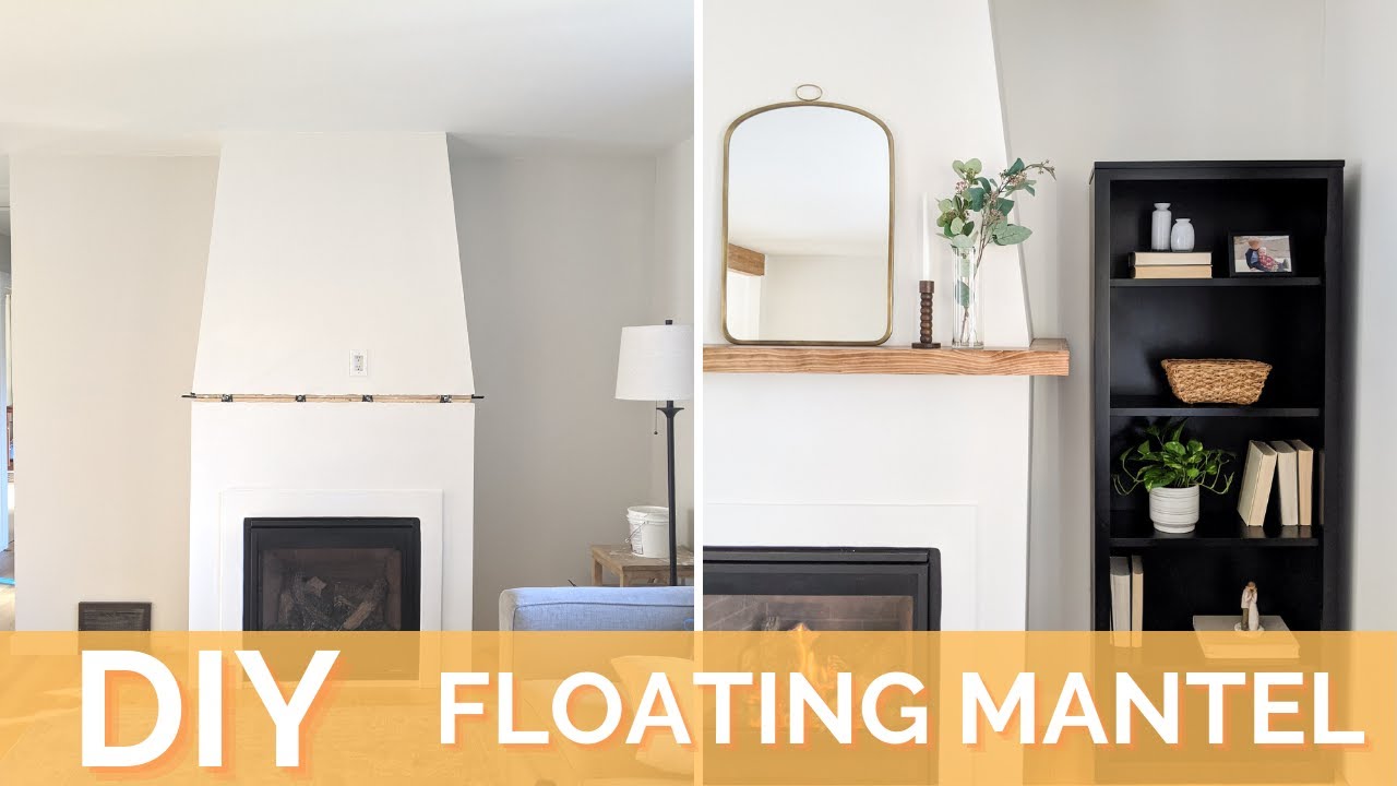 DIY Floating Fireplace Mantel | PT. 3: DIY Living Room Remodel - YouTube