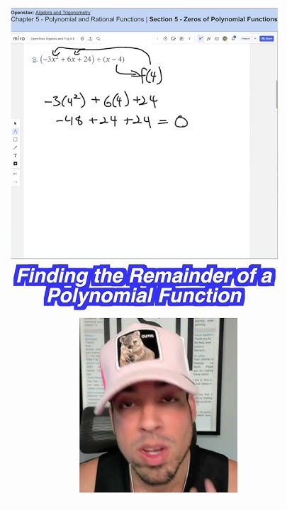 Finding the Remainder of a Polynomial Function - YouTube