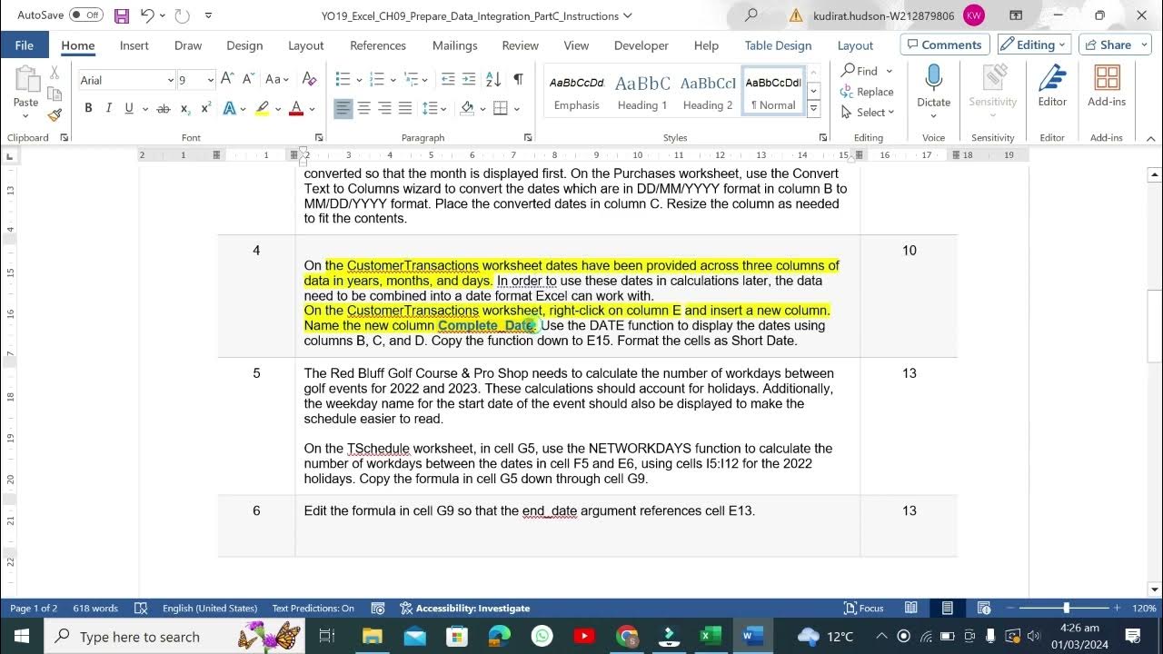 YO19_Excel_CH09_Prepare_Data_Integration_PartC@Cengagesolutions441 - YouTube