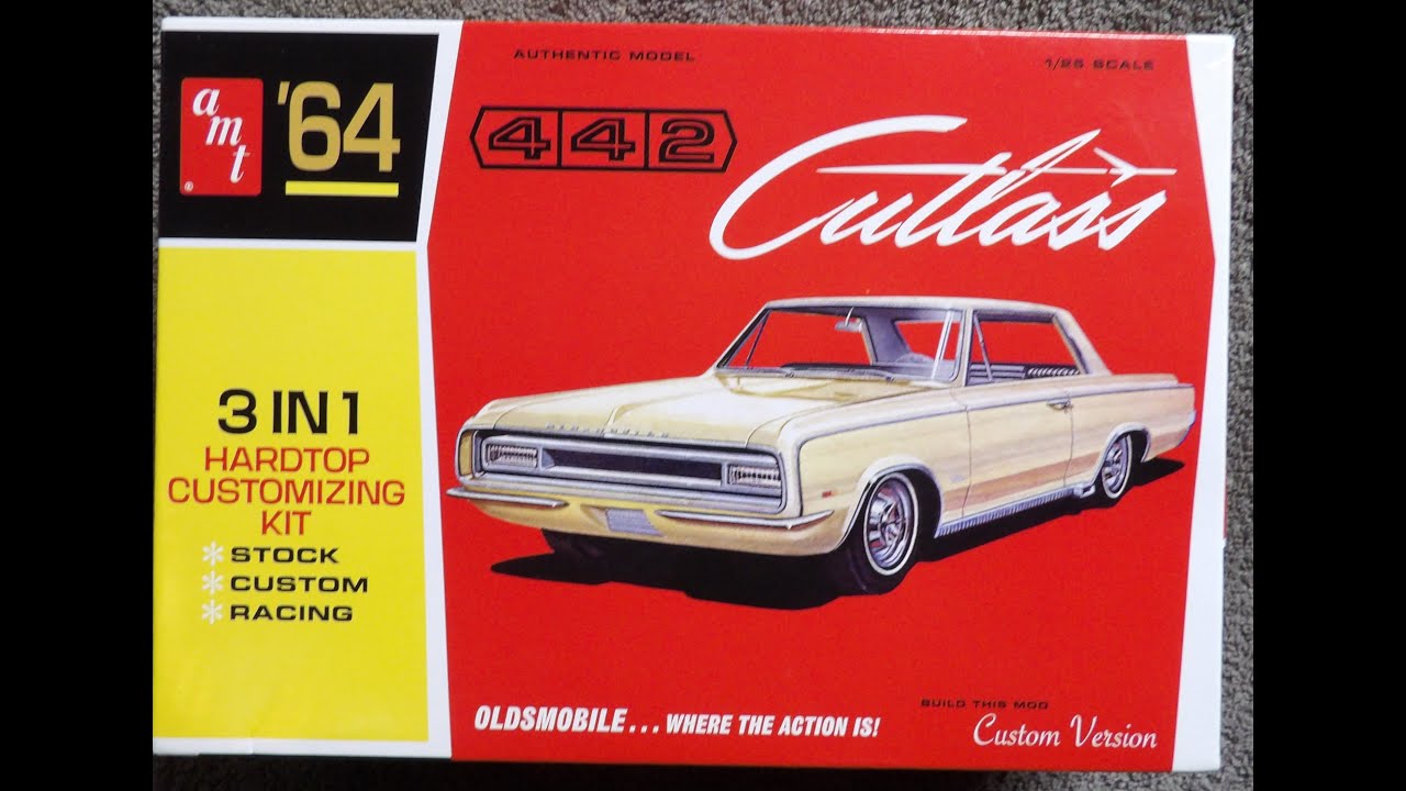 Amt 1964 Oldsmobile Cutlass 442 Hardtop 3-in-1 Kit 1/25 Scale Model ...