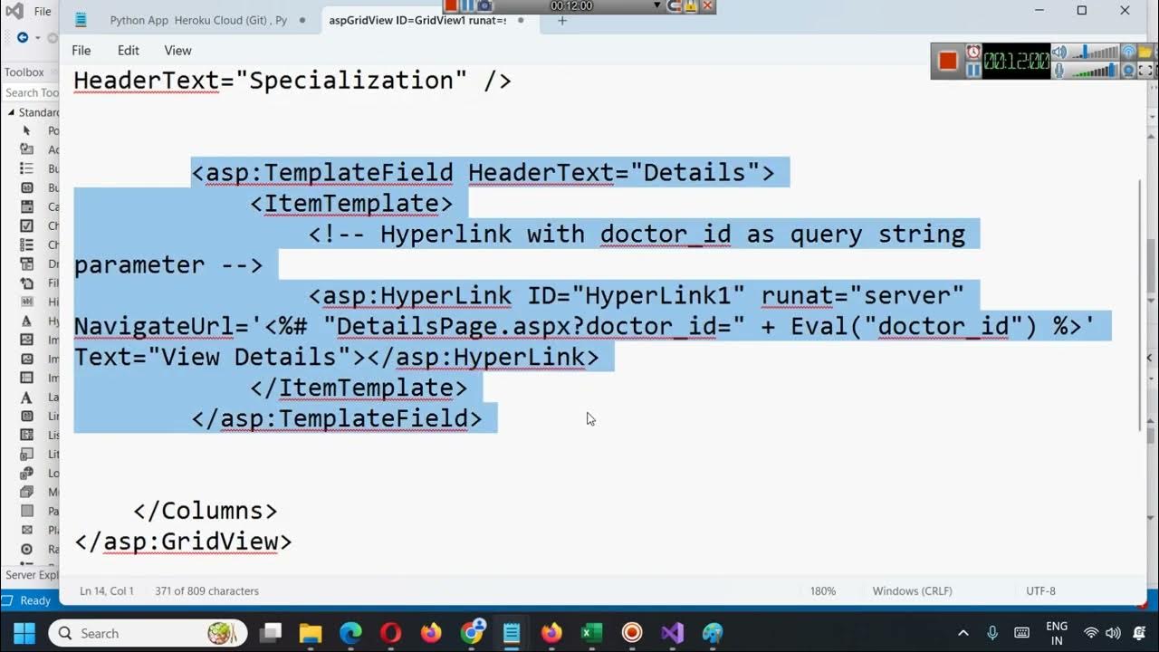 ASP.NET C Sharp - Doctor Prescription Project - Edit Records Part 1 - YouTube