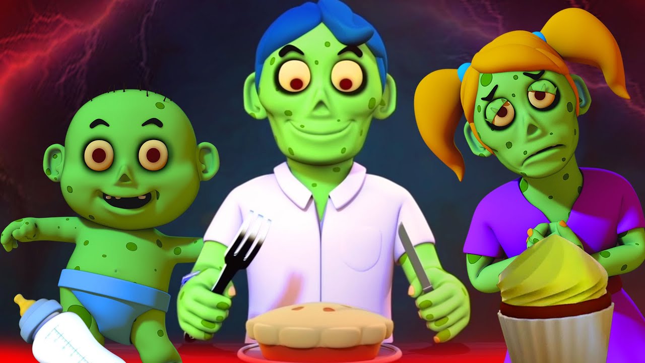 Zombie Family Dinner Party | Spooky Songs For Children | Nursery Rhyme ...