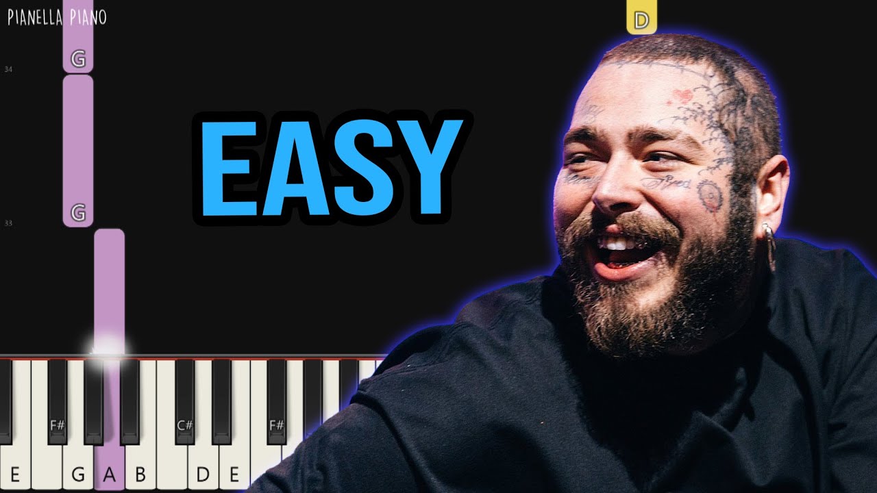 Post Malone - Chemical | EASY Piano Tutorial by Pianella Piano - YouTube