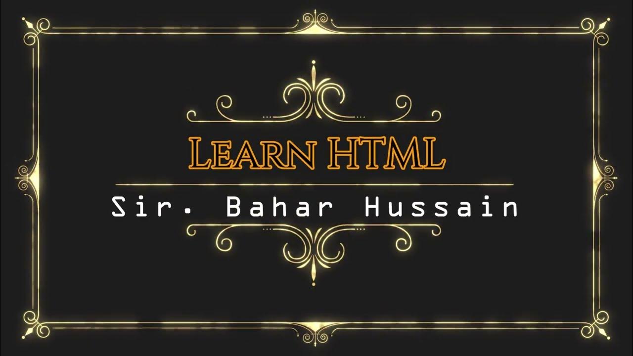 How to Use Table Tag in HTML By: Sir. Bahar Hussain in Urdu/Punjabi - YouTube