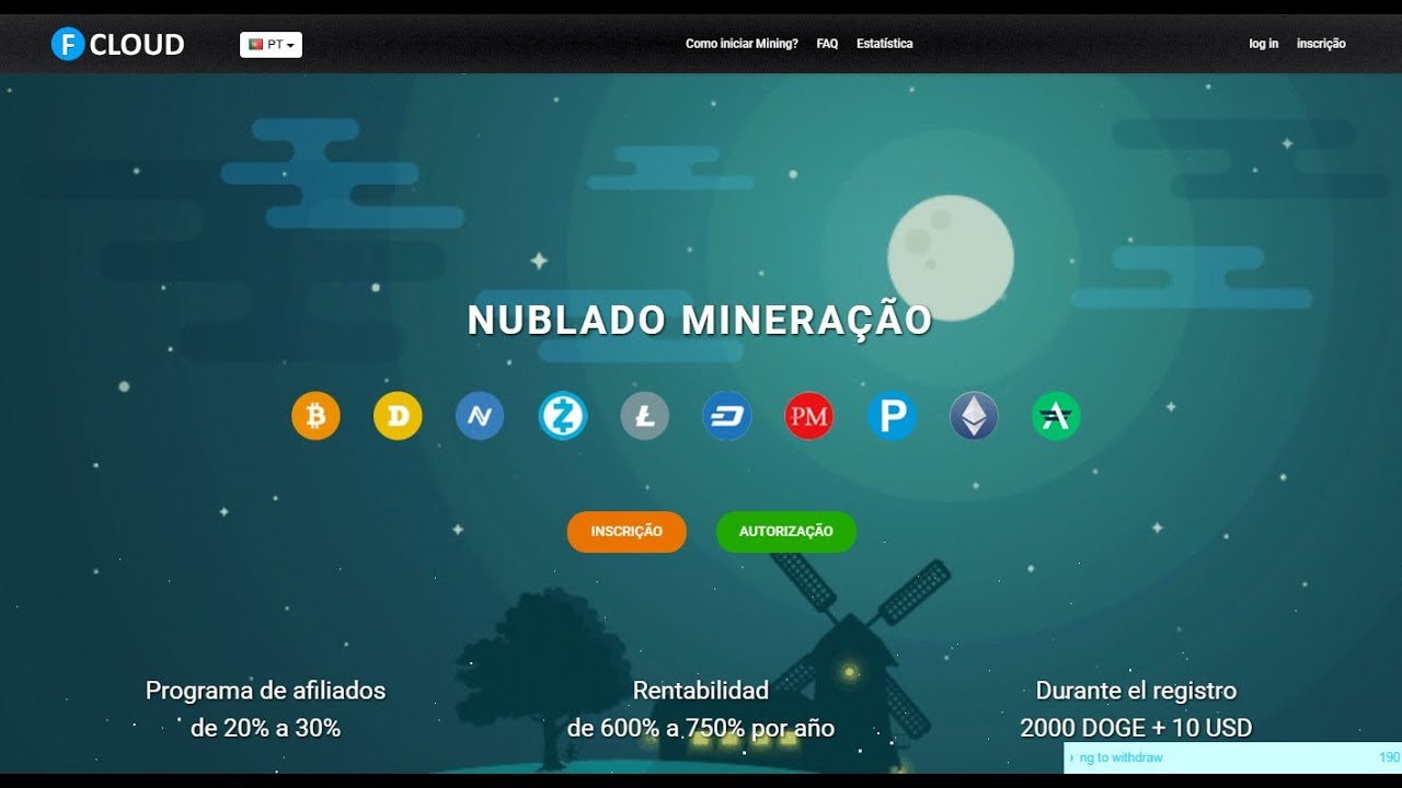 Faucet Cloud Melhor que EOBOT!!! Ganhe 2000 Mil Dogecoin Na hora + 10💲 ...