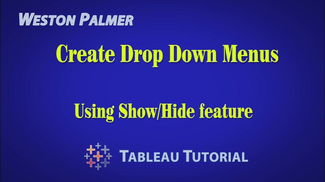 Tableau Tutorial - Create Drop Down Menus - YouTube