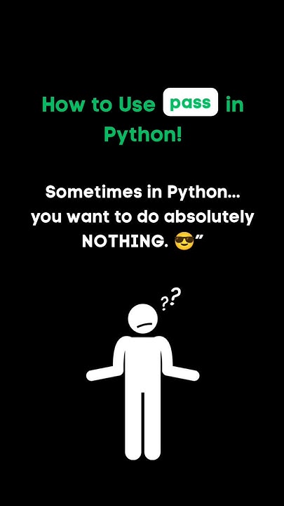 Python pass Statement Explained (Do Nothing!) #Shorts #python - YouTube