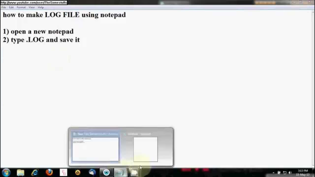 how to make log file using notepad - YouTube