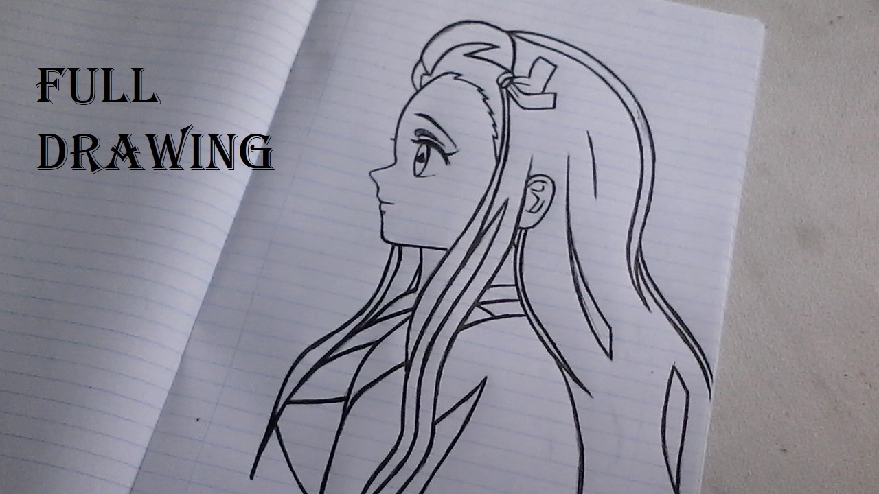 How to Draw Nezuko Side View | Step by Step Anime Drawing | How to draw ...