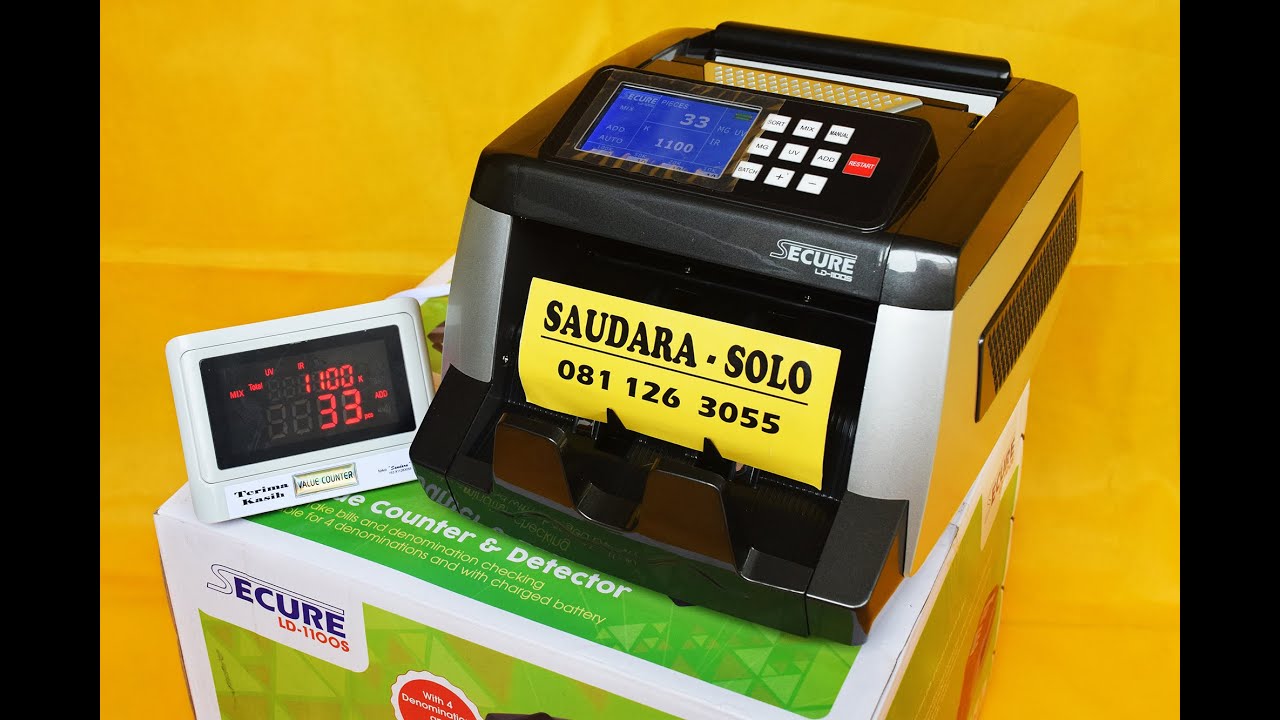 mesin hitung uang secure LD 1100s - dengan baterai (Saudara Solo) - YouTube