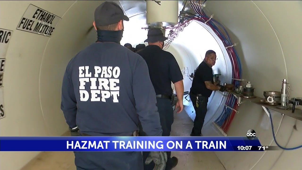 Hazmat training on a train - YouTube