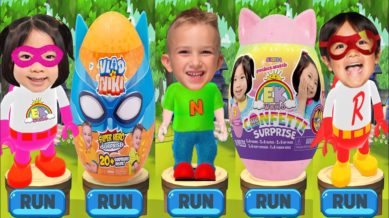 Tag with Red Titan vs Tag with Emma and Kate vs Vlad and Niki - Run ...