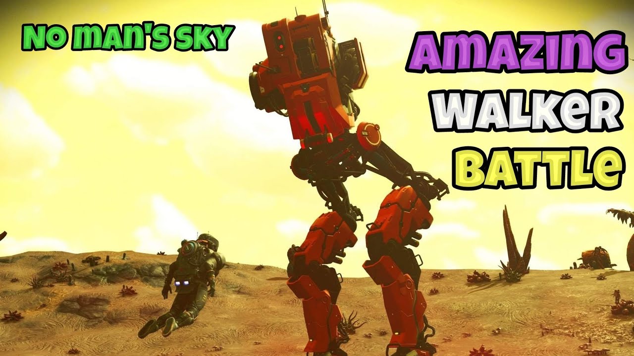 Amazing Sentinel walker battle in no man's sky - YouTube