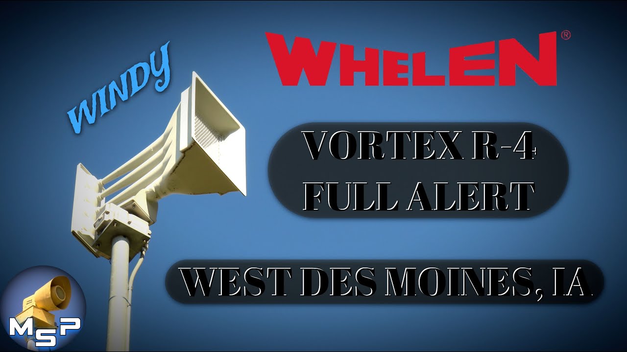 Whelen Vortex R-4 Tornado Siren Test | Full Alert | West Des Moines, IA ...