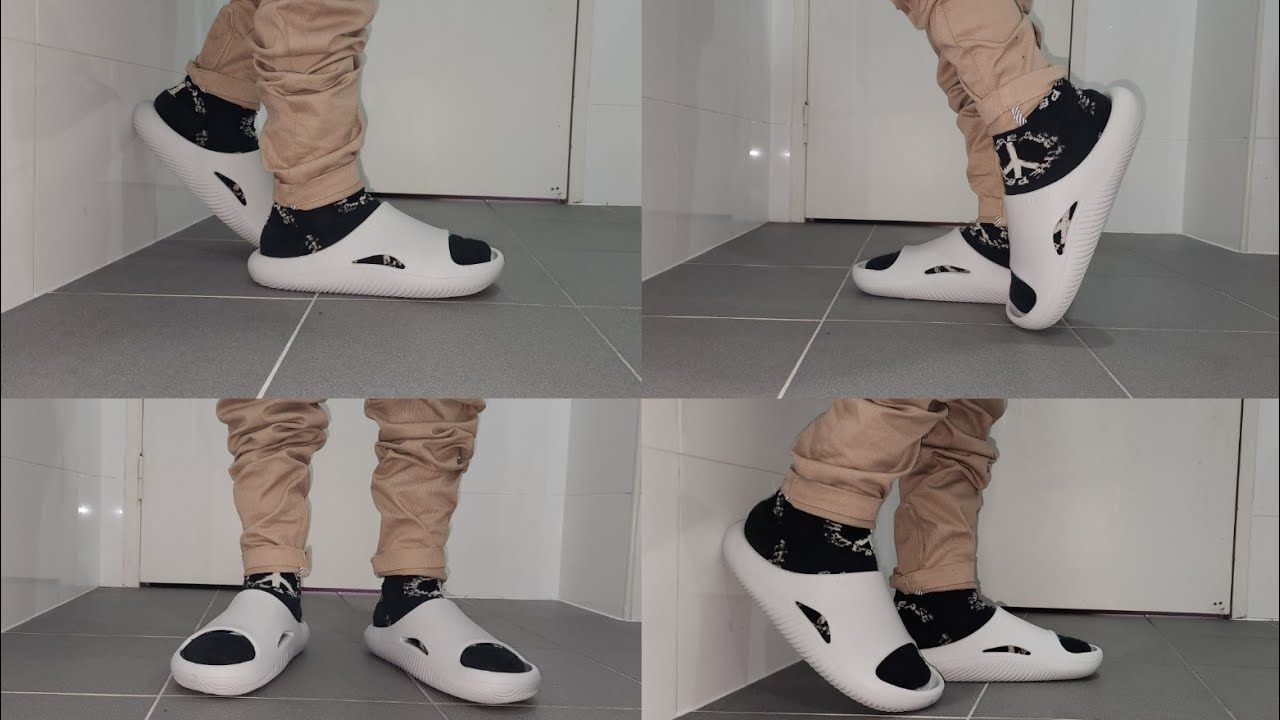 Crocs MELLOW SLIDE Atmosphere on feet - YouTube