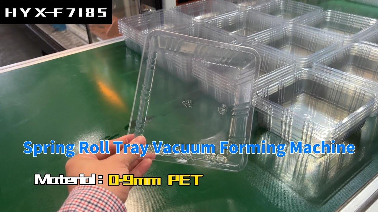 Full Automatic Vacuum Forming Machine for Spring Roll PET Tray - YouTube