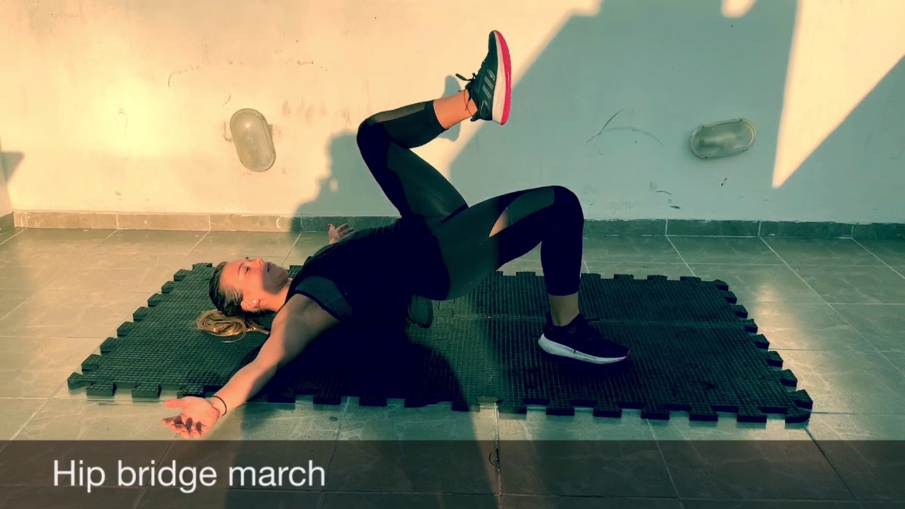 Hip bridge march by Fylfitness - YouTube
