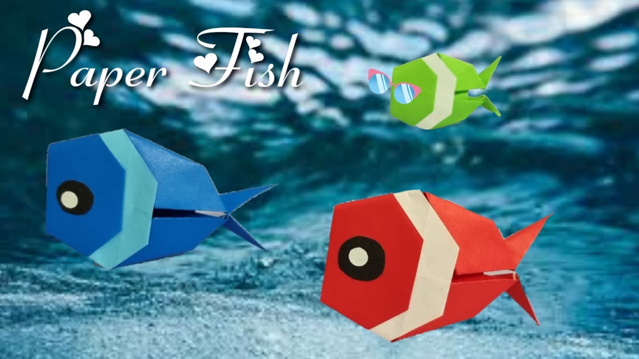 물고기 종이접기, Color Paper Fish Fold, Easy Crafts For School ...
