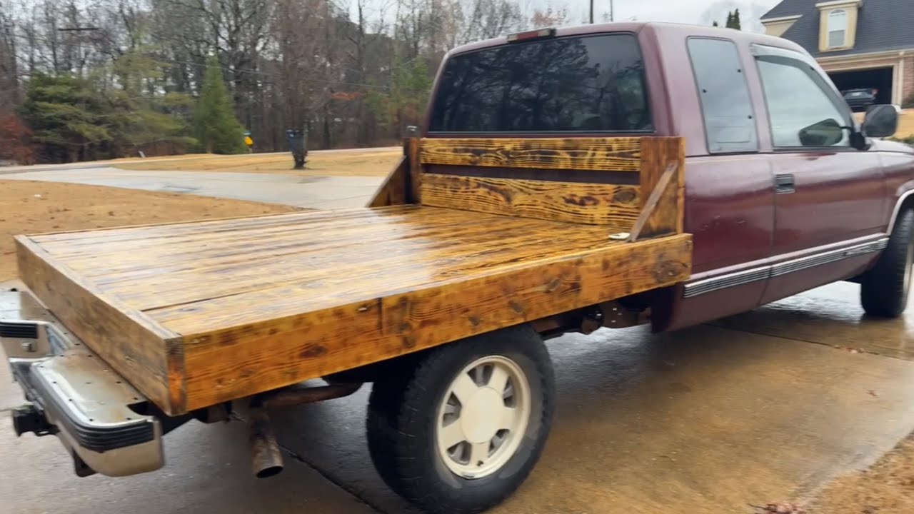 Building My DIY Custom Flatbed Out Of Wood - YouTube