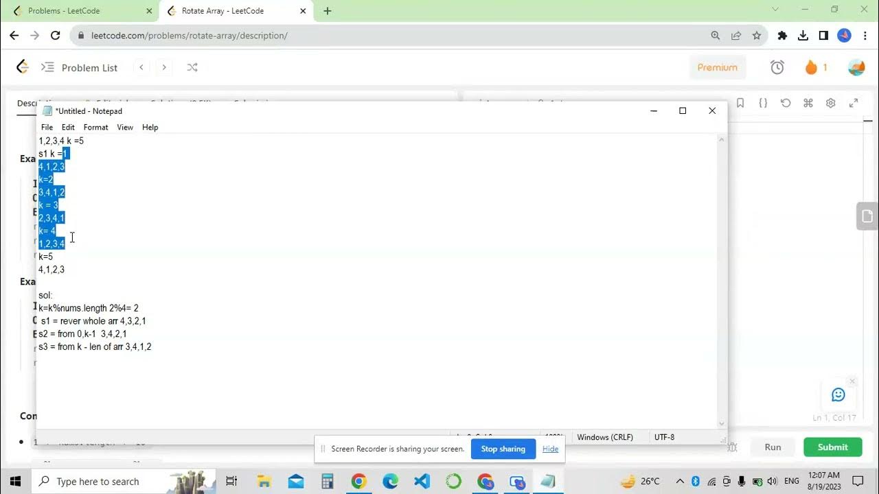 Leetcode 189 Rotatearray Youtube
