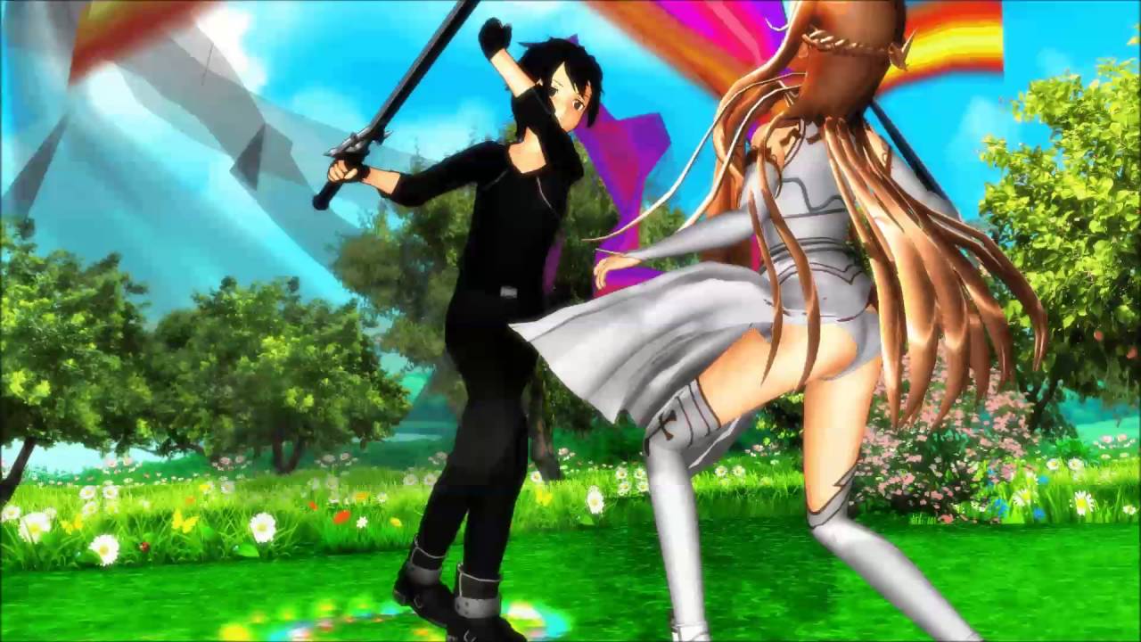 {MMD} SAO (Sword Art Online) Kirito VS Asuna - YouTube