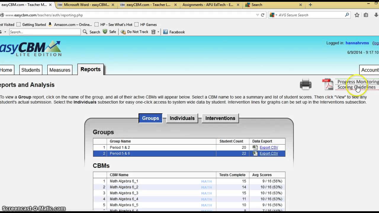 My Screencast of EasyCBM.com - YouTube
