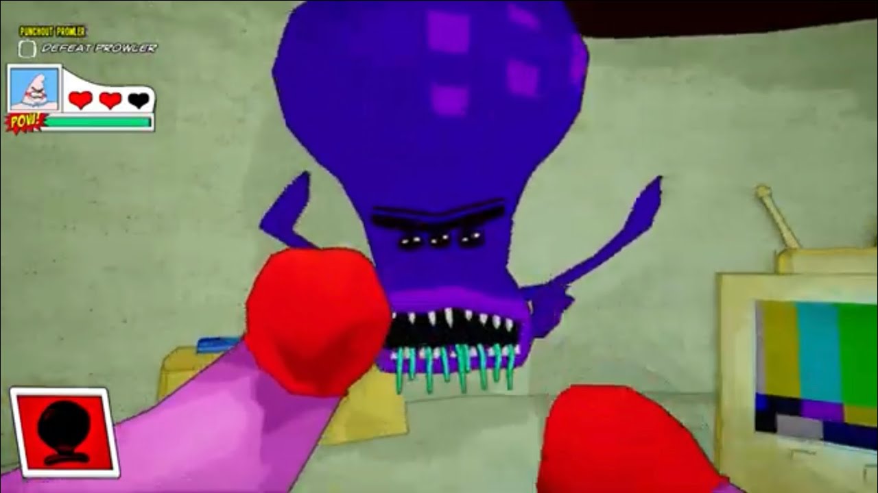 being chased by Prowler Patrick. - around the clock at bikini bottom ...
