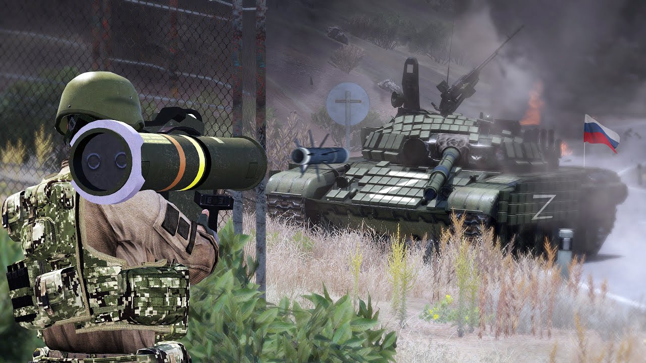 Russian TANK exploded after being hit by an anti-tank mine - large TANK ...