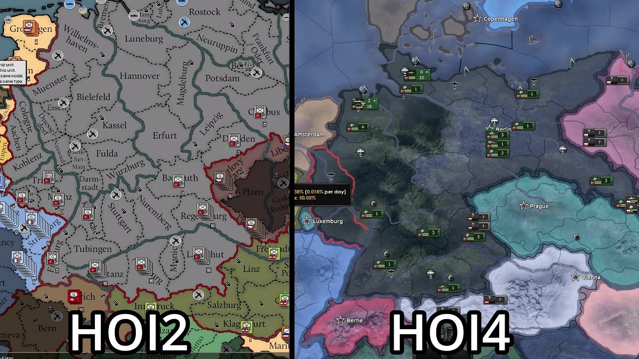 HOI2 vs HOI4 - YouTube