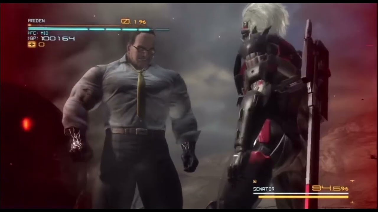 Raiden Vs Senator Armstrong but I replace the sound effects with boo ...