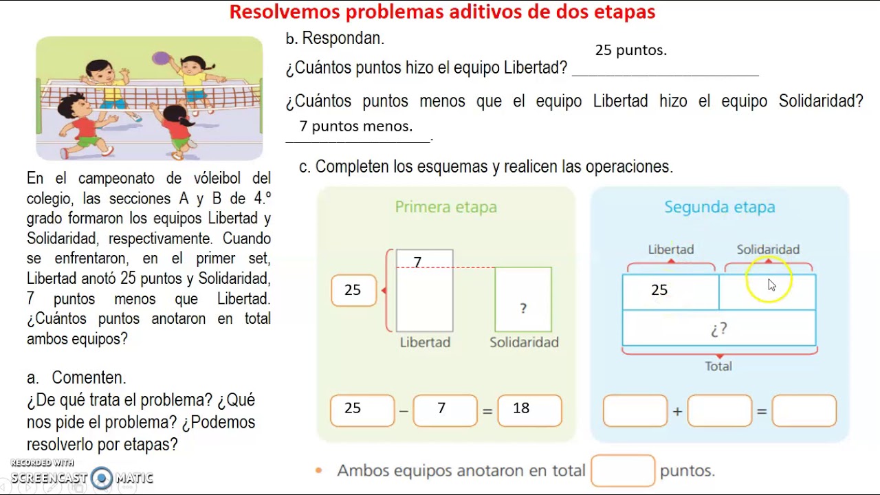 Resolvemos problemas aditivos de dos etapas - YouTube