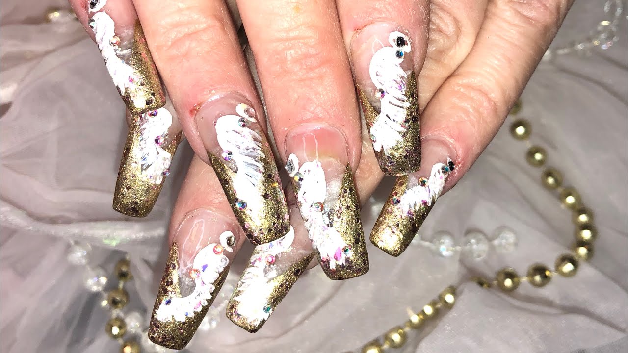 164th Nail Design.....Ark Angels! First Christmas Design. - YouTube
