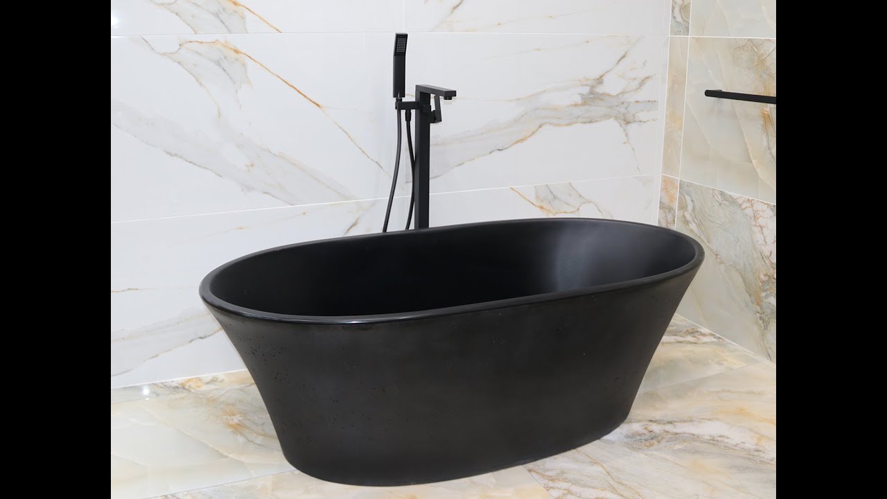 Aequitas Black Sandblasted Freestanding Bath 1620 x 810mm LGBHAE001SB ...