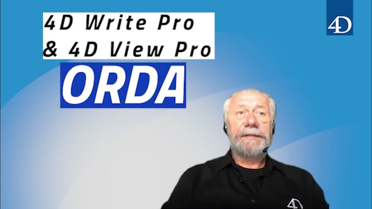 4D Training: 4D View Pro & 4D Write Pro Meets ORDA - YouTube