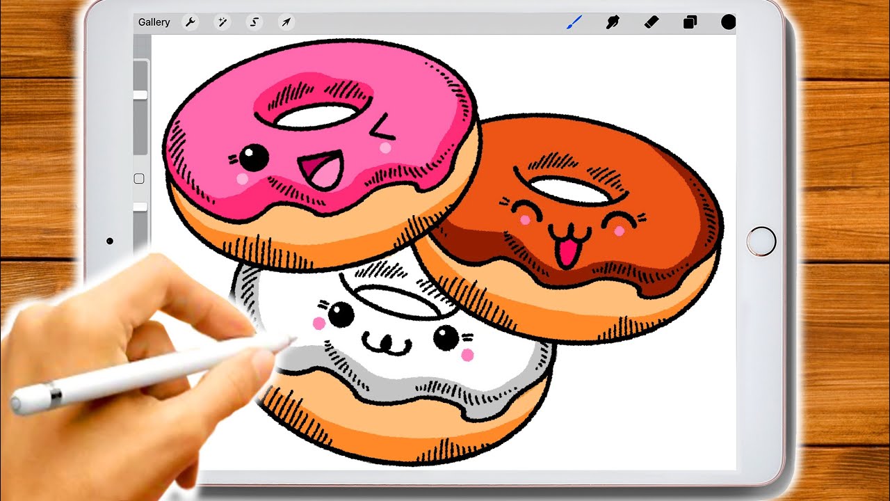 How to Draw and Color a Cute Donuts Easy | Digital Drawing | Procreate ...