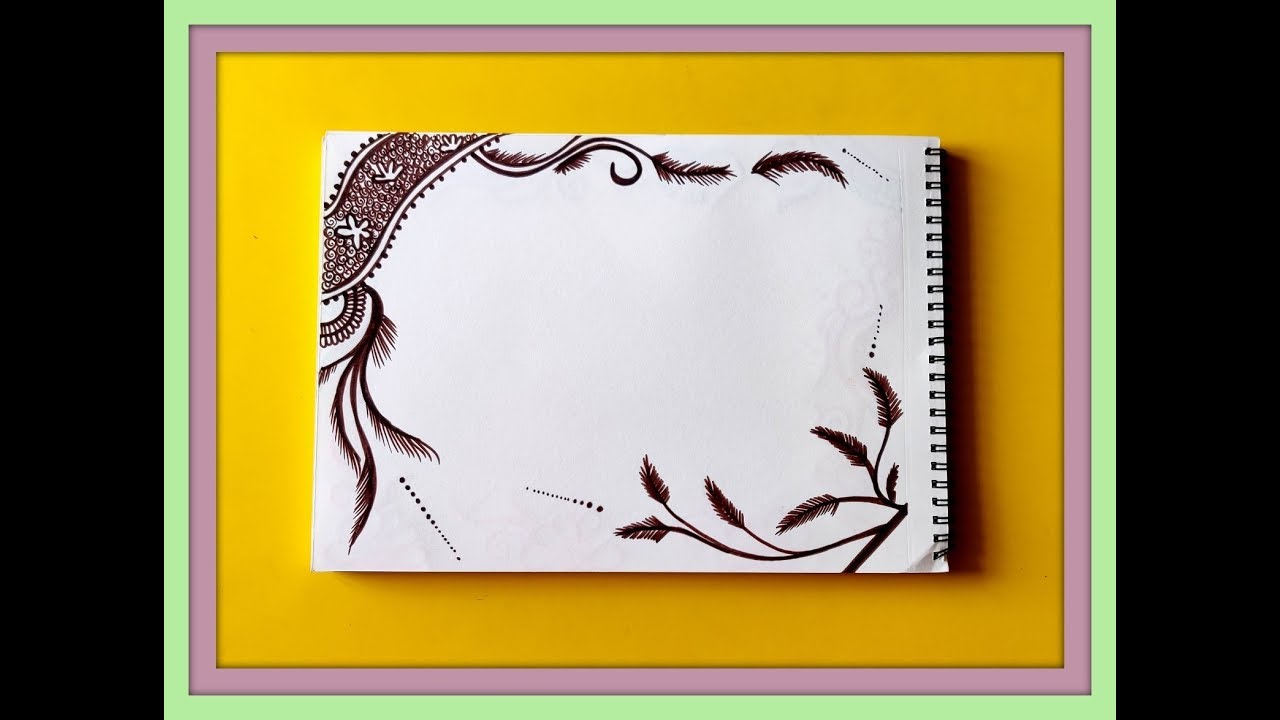 DIY ||Sketch pens ||Black & White Decorative Border Design For Project ...