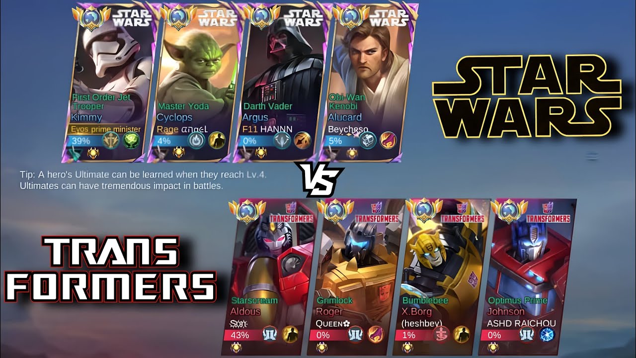 Transformers vs star war ( intense match) kimmy global imposter #mlbb ...