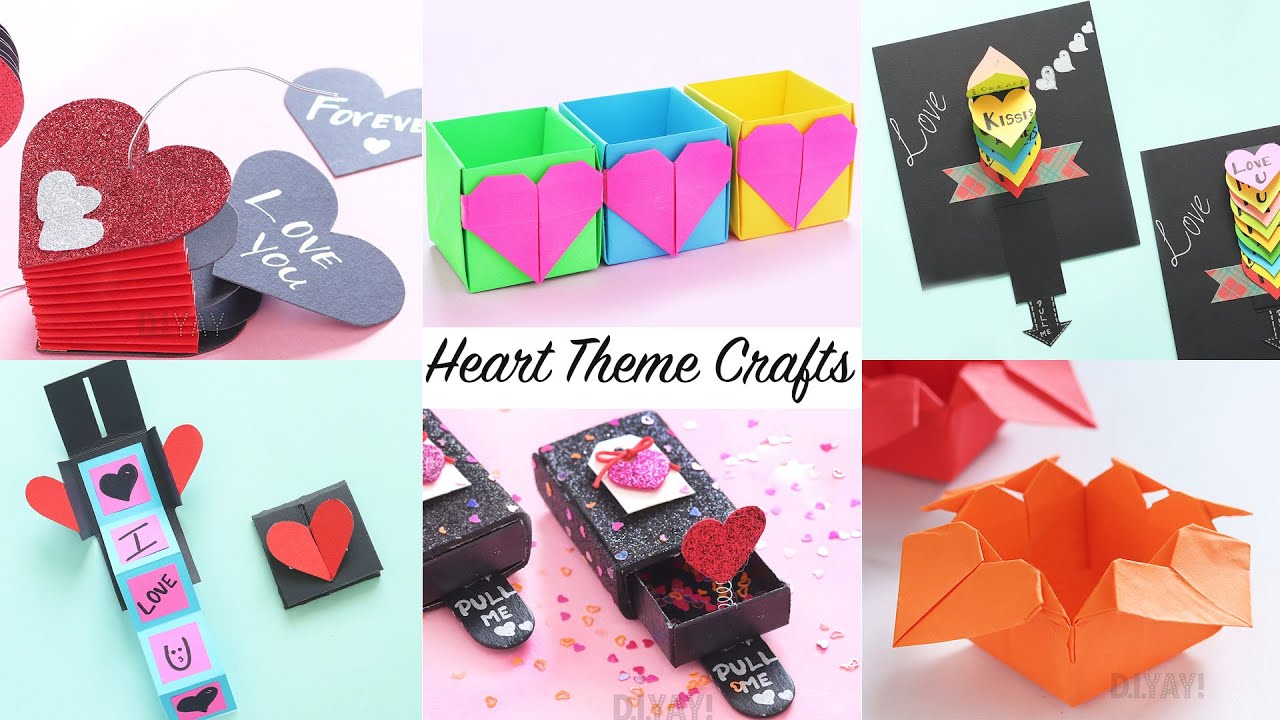 Heart Theme Crafts Ideas | 6 Easy Craft Ideas | Gift Ideas - YouTube
