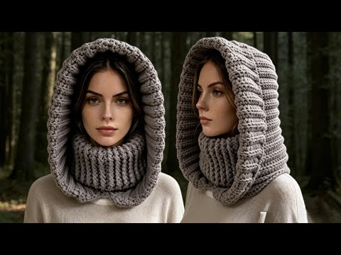 ✨Capucha con Cuello a Crochet Paso a Paso y a Medida 🧶