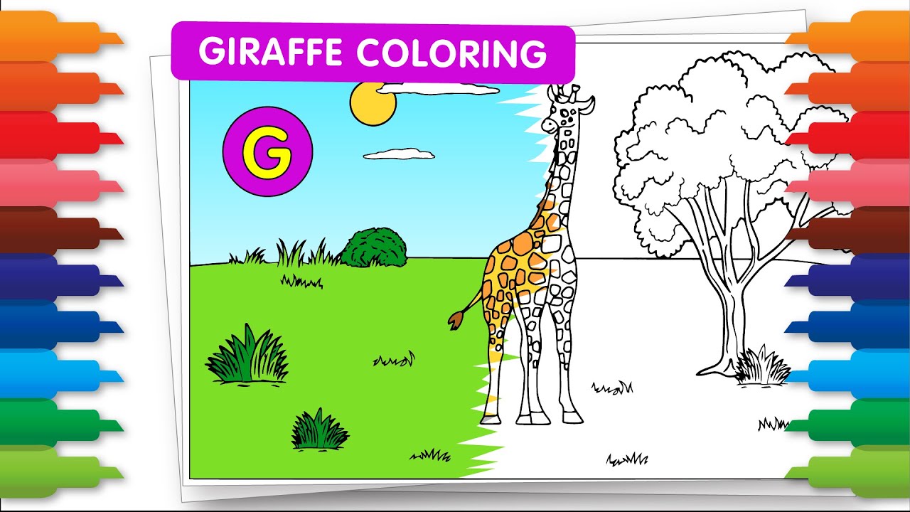 Animals ABC Coloring Fun: Giraffe Comes Alive | Letter G - YouTube