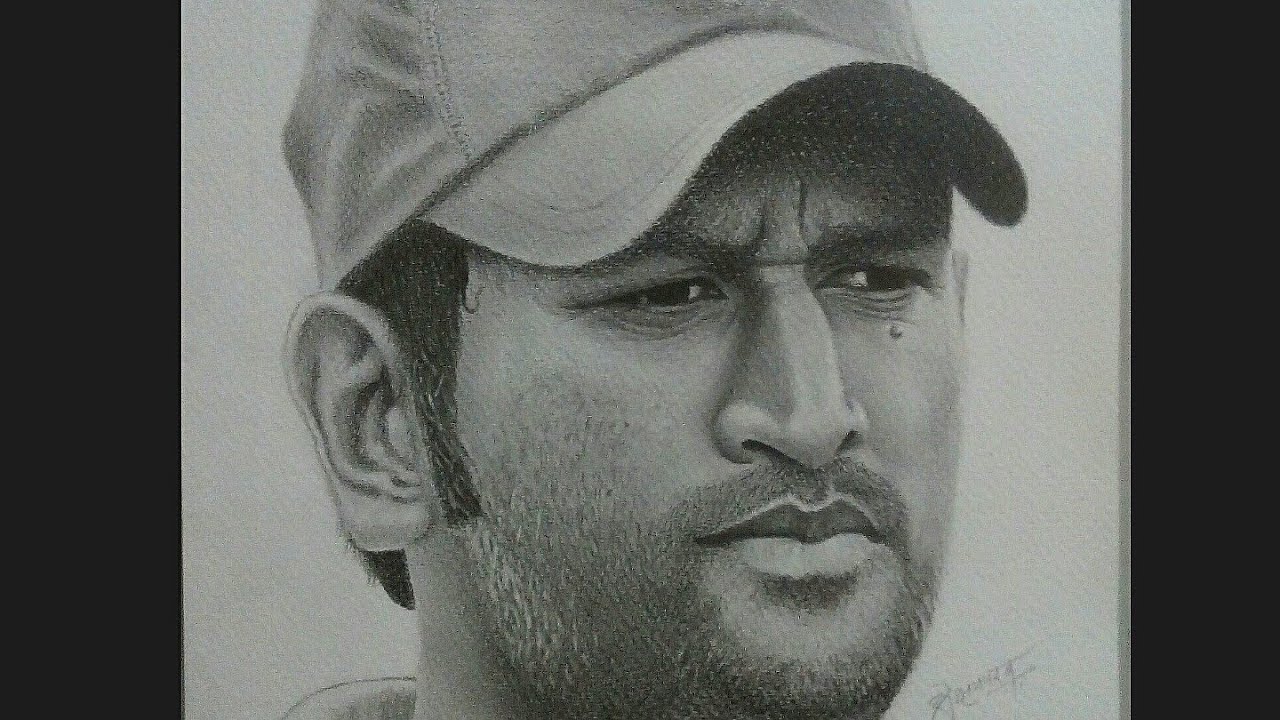 M S Dhoni 's Sketch | Mahi | MSD | Thala | Captain Cool | Mahendra ...