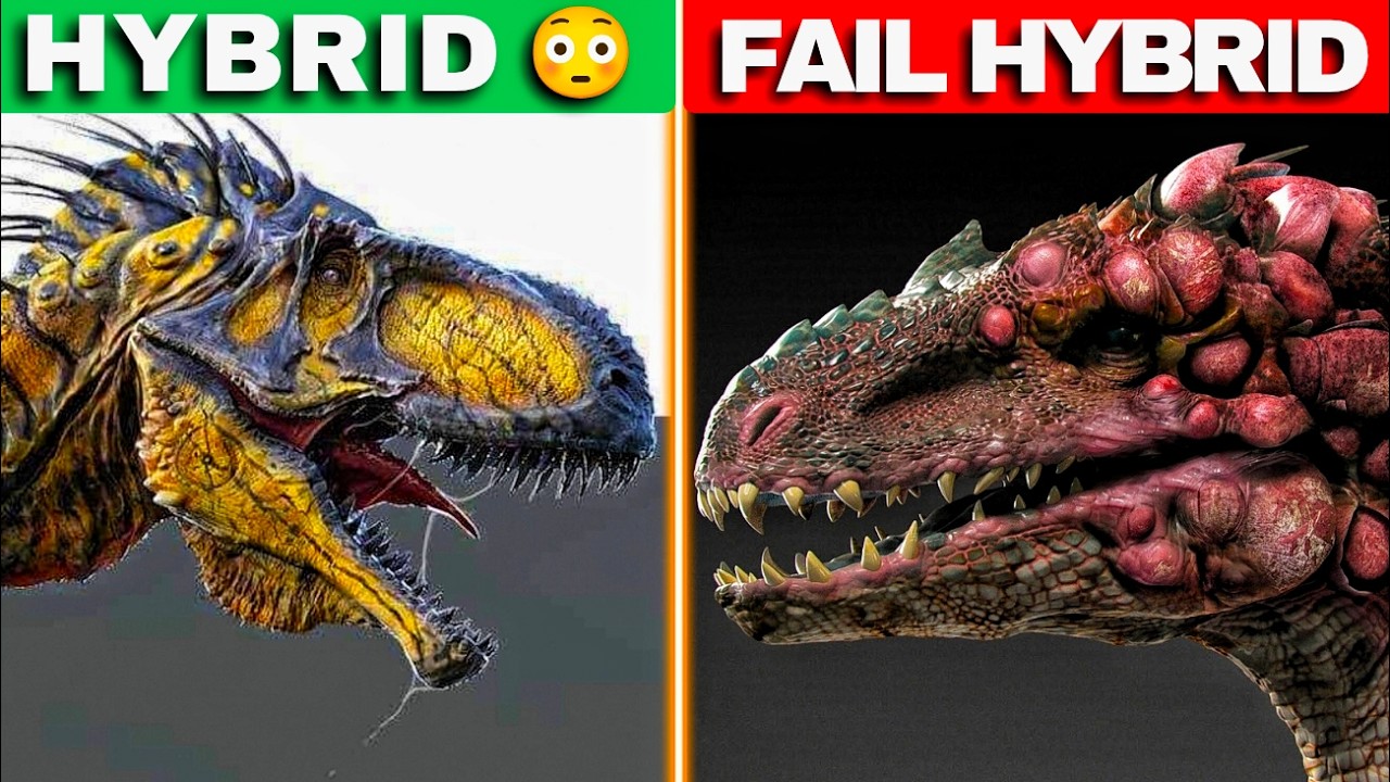 All Hybrid Dinosaurs form Jurassic park to Jurassic world rebirth 🤯| D ...