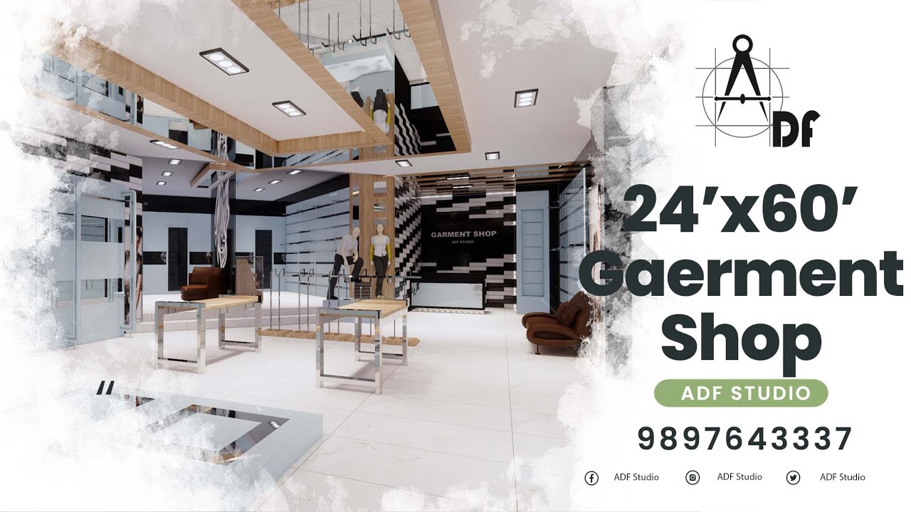 24x60 Readymade Garment Shop Design | Cloth Shop Interior Design - YouTube
