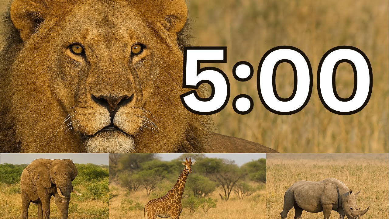 5 Minute Classroom Timer 🦁 Real Zoo Animals for Focus & Breaks - YouTube