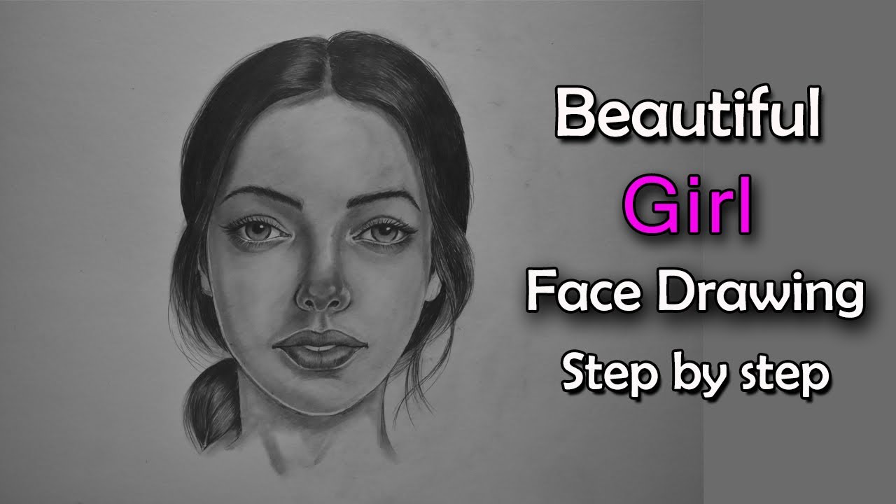 Beautiful girl face drawing step by step@SatishArtGallery - YouTube
